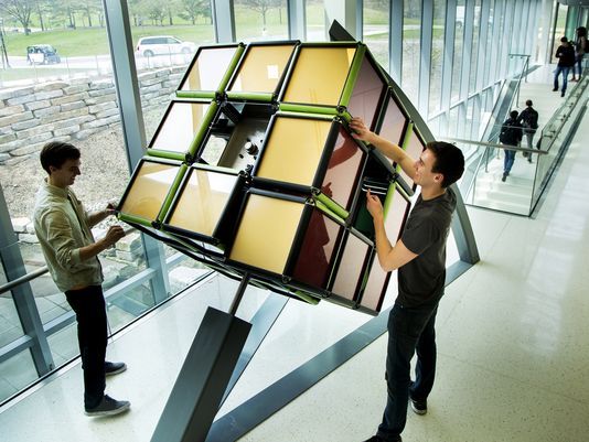 Massive Rubik's Cube installed on University of Michigan campus | kvue.com