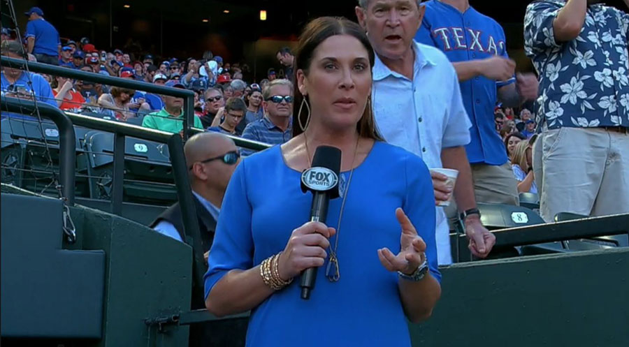 Former President George W. Bush Photobombs Reporter at Rangers Game ...
